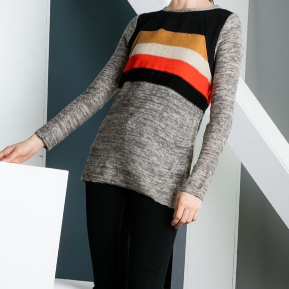 THML | Sweaters | Last Nwt Thml Fall Color Block Striped Sweater | Poshmark